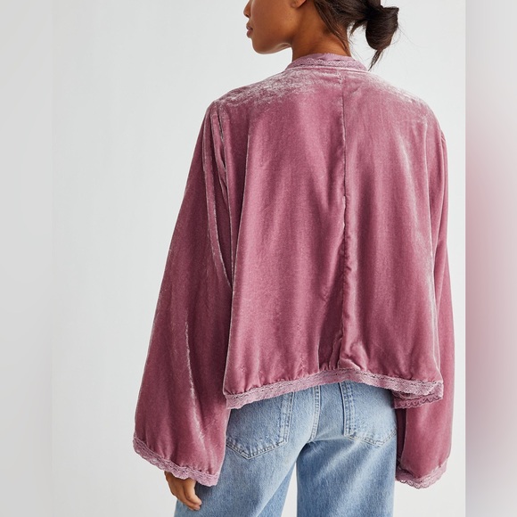Free People | Jackets & Coats | Free People Velvet Bed Jacket | Poshmark